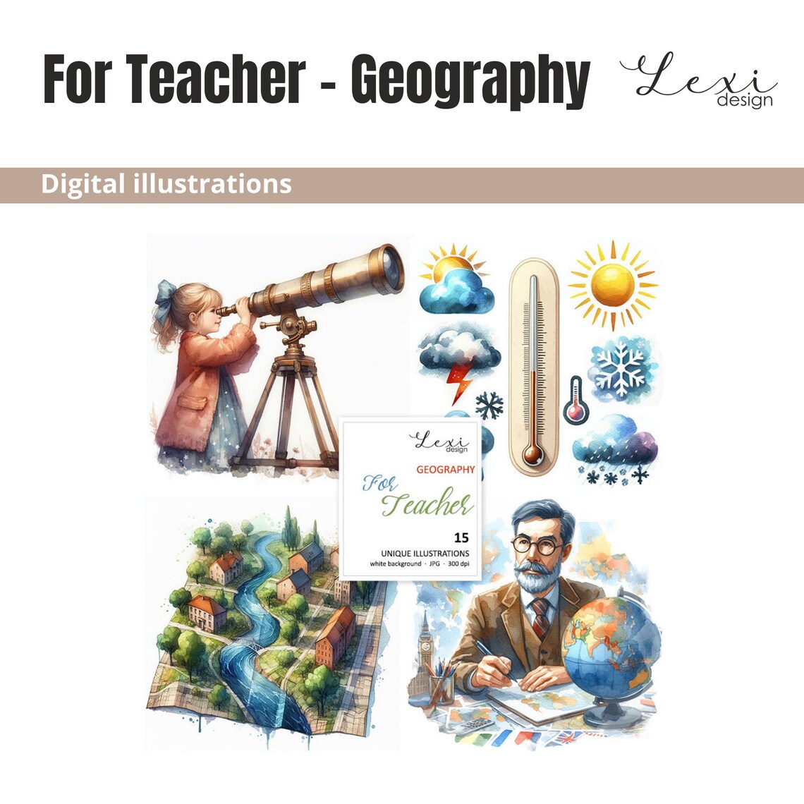 For Teacher - Geography - Digital Illustrations, Clipart, Scrapbooking ...