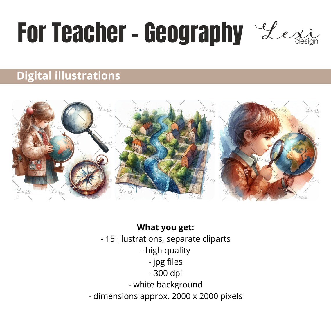 For Teacher - Geography - Digital Illustrations, Clipart, Scrapbooking ...