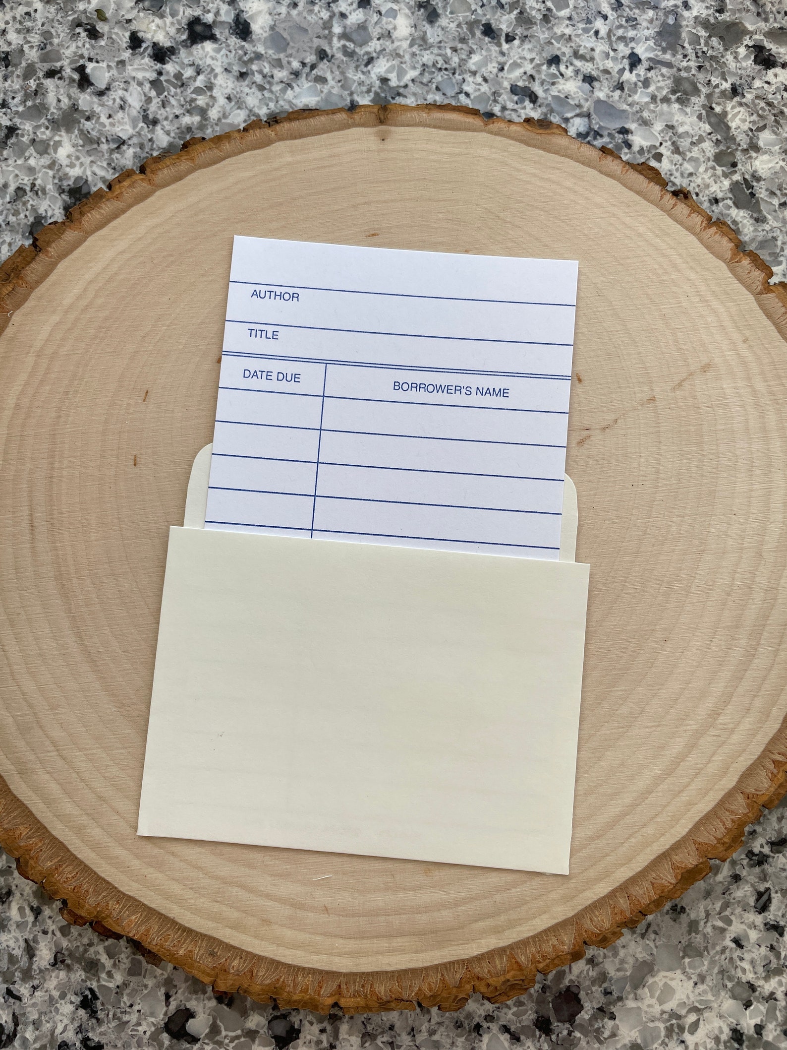 Blank White Library Cards and Card Pockets - Etsy