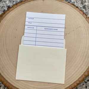 Blank White Library Cards and Card Pockets - Etsy