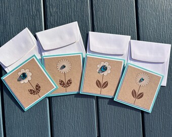 Blooms of Blue Note Cards (set of 6) Blank Inside - Etsy
