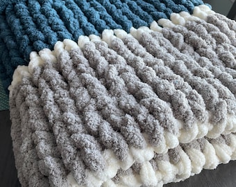 Hand Knit Throw - Etsy