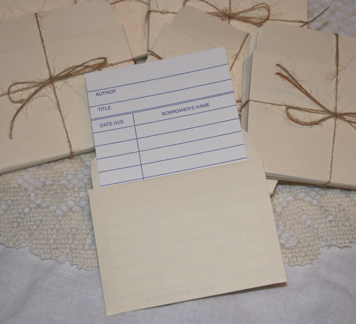 Blank White Library Cards and Card Pockets | Etsy