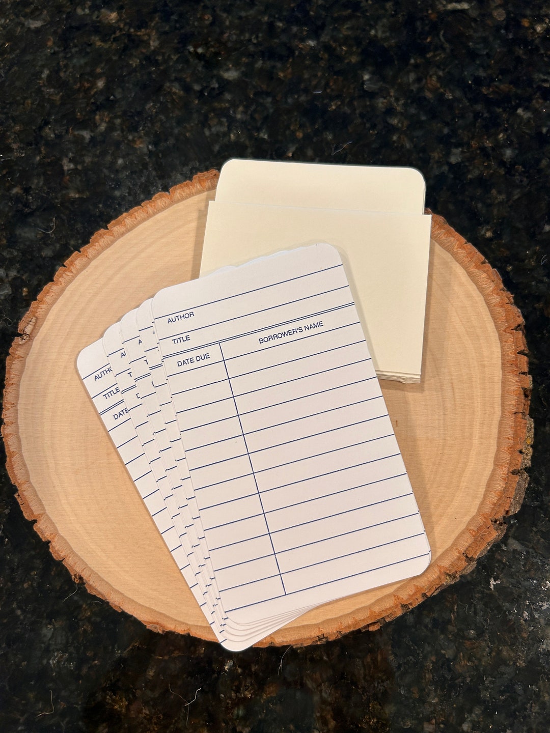 Blank White Library Cards (with Rounded Corners) and Card Pockets - Etsy