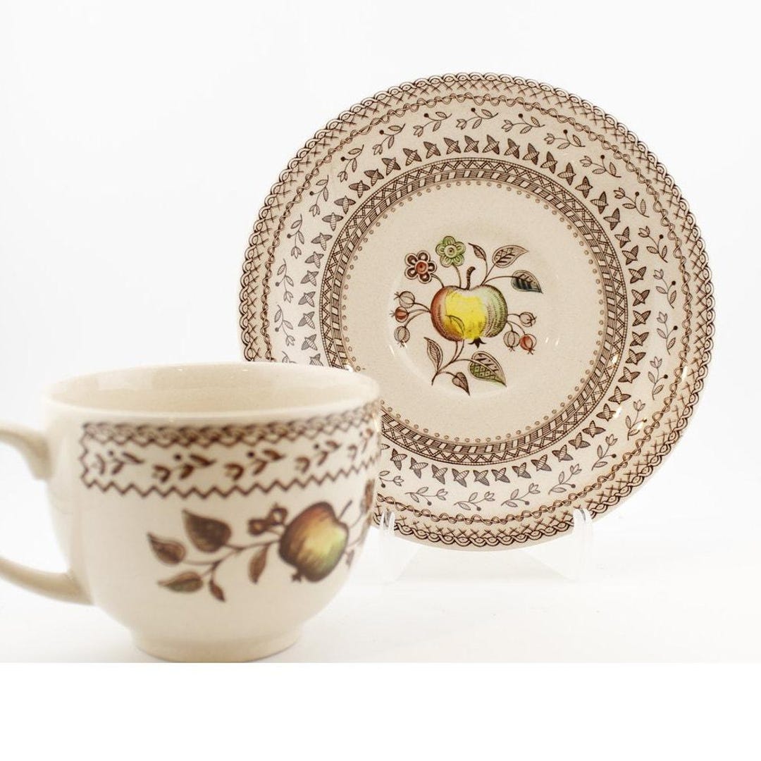 Johnson Brothers Old Granite Fruit Sampler Cup and Saucer Staffordshire ...
