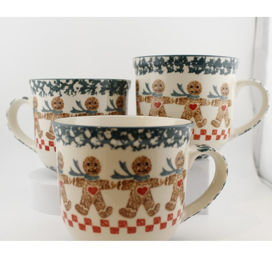 Set of 3 Folkcraft Gingerbread Mugs by Tienshan - Etsy