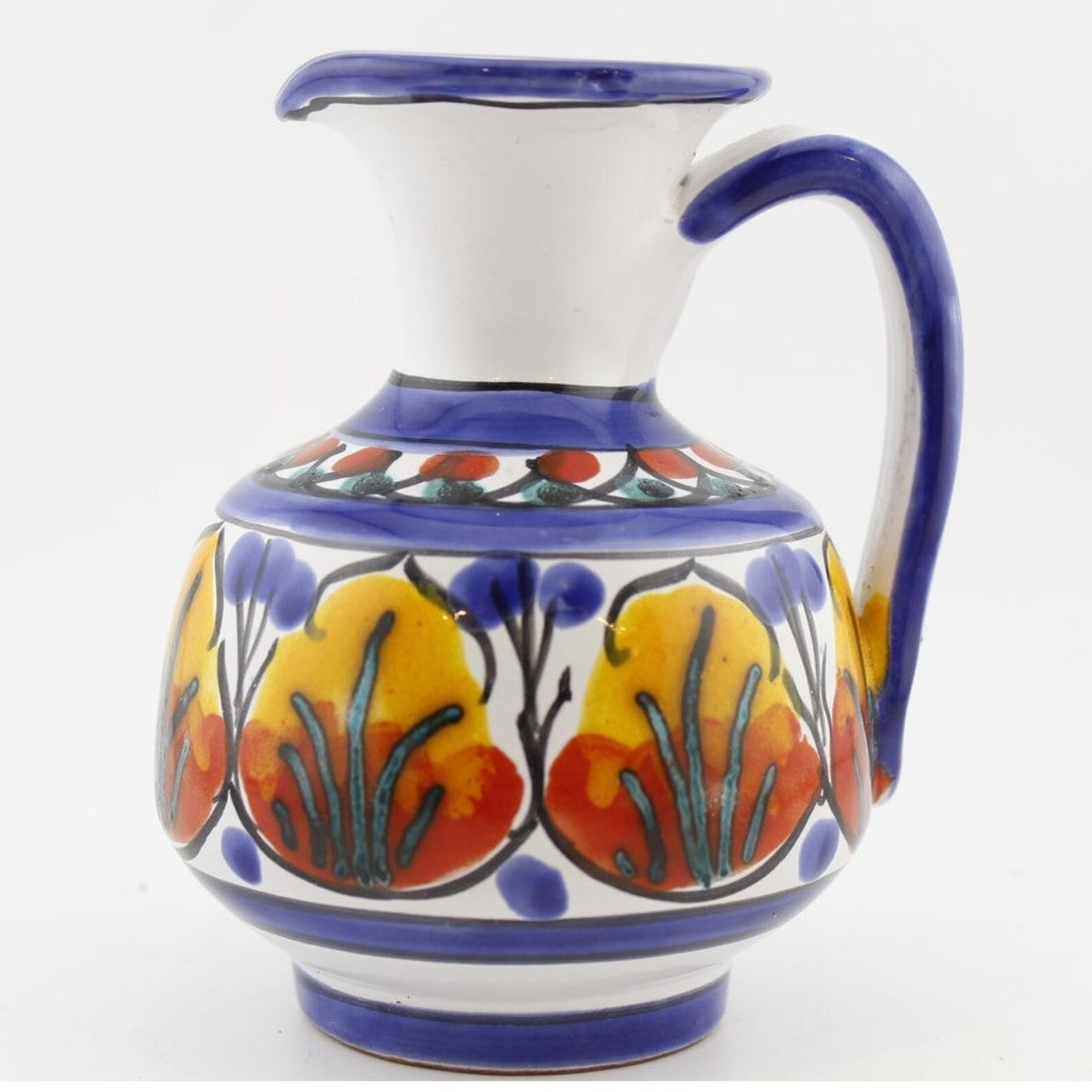 Italian Redware Pottery Oil and Vinegar 3 Piece Set olio & Aceto ...