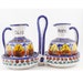 Italian Redware Pottery Oil and Vinegar 3 Piece Set olio & Aceto ...