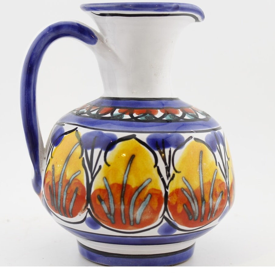 Italian Redware Pottery Oil and Vinegar 3 Piece Set olio & Aceto ...