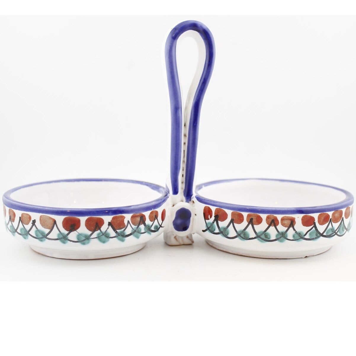 Italian Redware Pottery Oil and Vinegar 3 Piece Set olio & Aceto ...