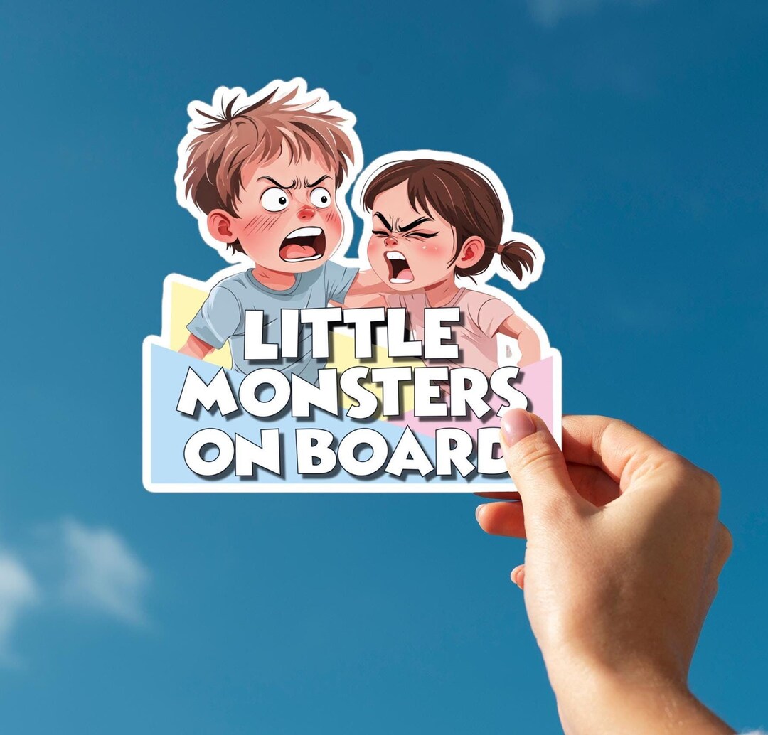 Little Monsters on Board Car Sticker: Funny Sibling Safety Decal - Etsy