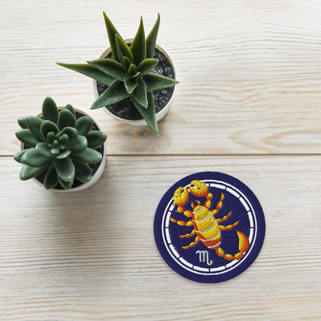 Scorpio Zodiac Embroidered Iron-on Patch: Astrology Applique Badge ...