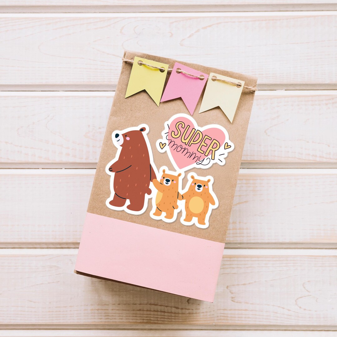 Super Mommy Sticker Gift for Mother's Day, Best Mom Label Cute Mama ...