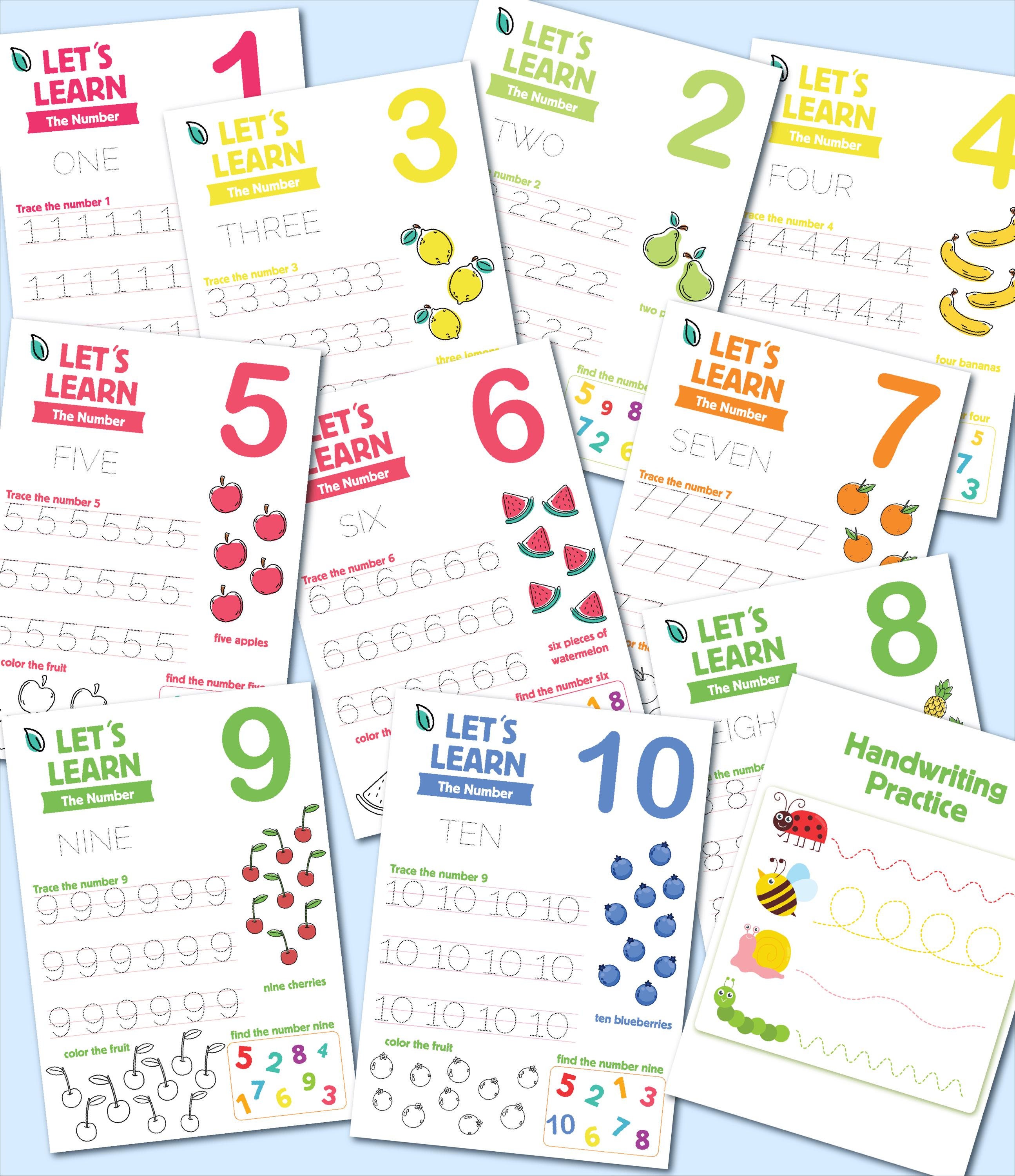 Pre-k Number Tracing Worksheets: Learning Activity Bundle (digital ...
