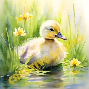 Adorable Duckling Printable Wall Art for Kids Room or Living Room ...