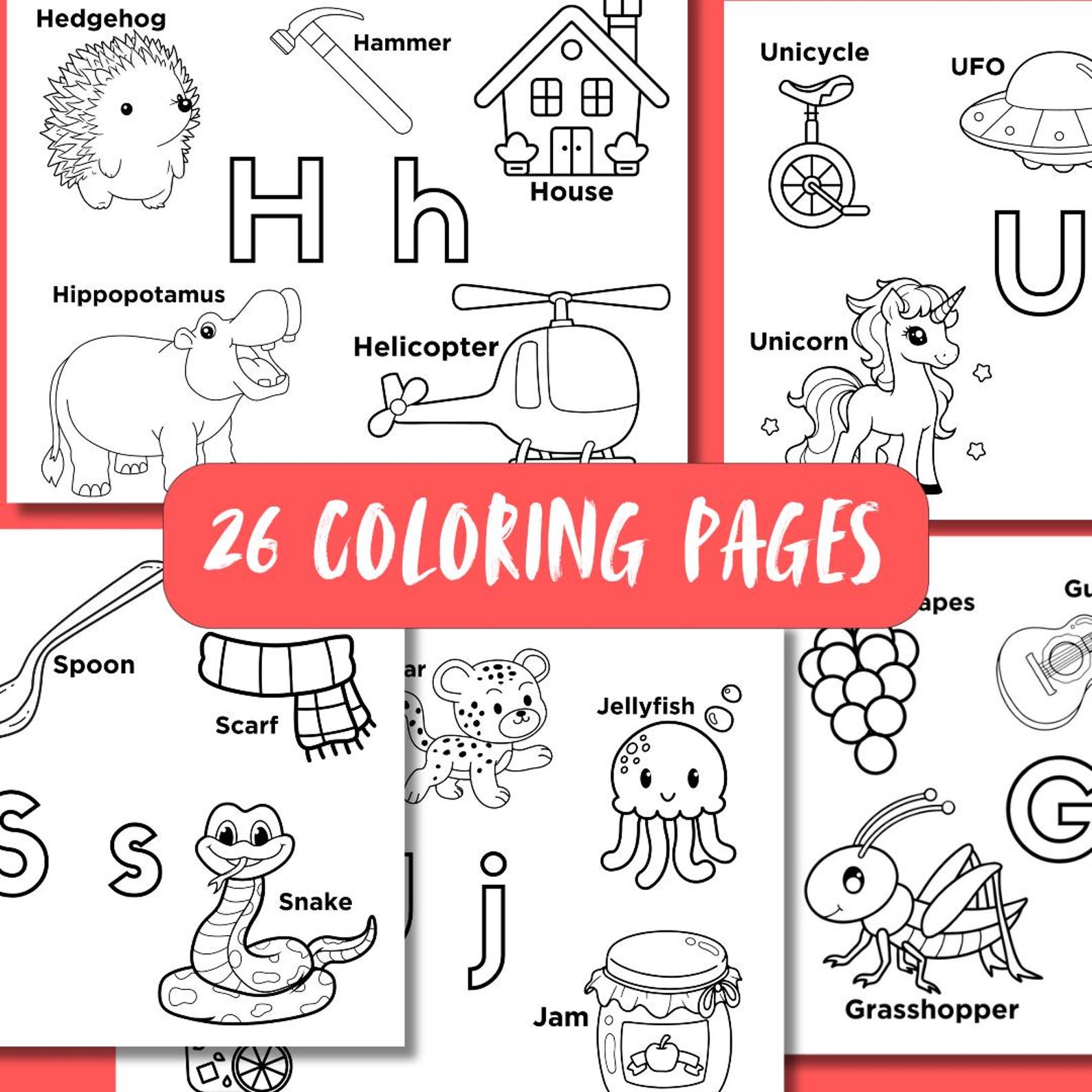 Pre-k Alphabet Coloring Pages: ABC Learning Worksheets (digital ...
