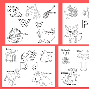 Pre-k Alphabet Coloring Pages: ABC Learning Worksheets (digital ...