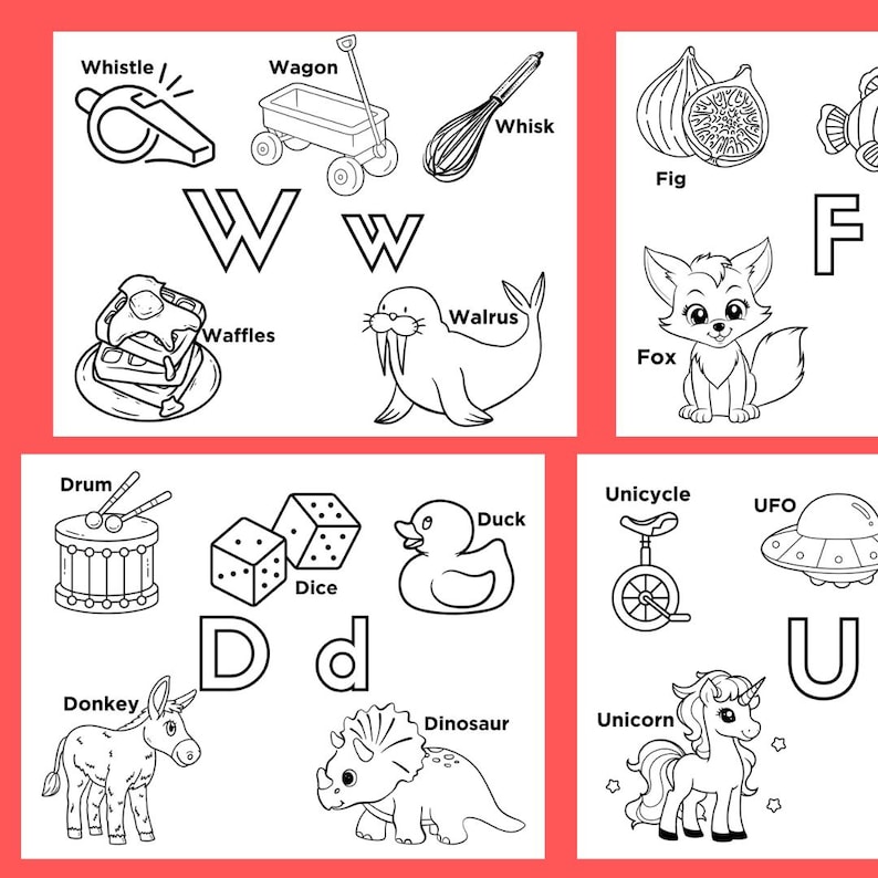 Pre-k Alphabet Coloring Pages: ABC Learning Worksheets (digital ...