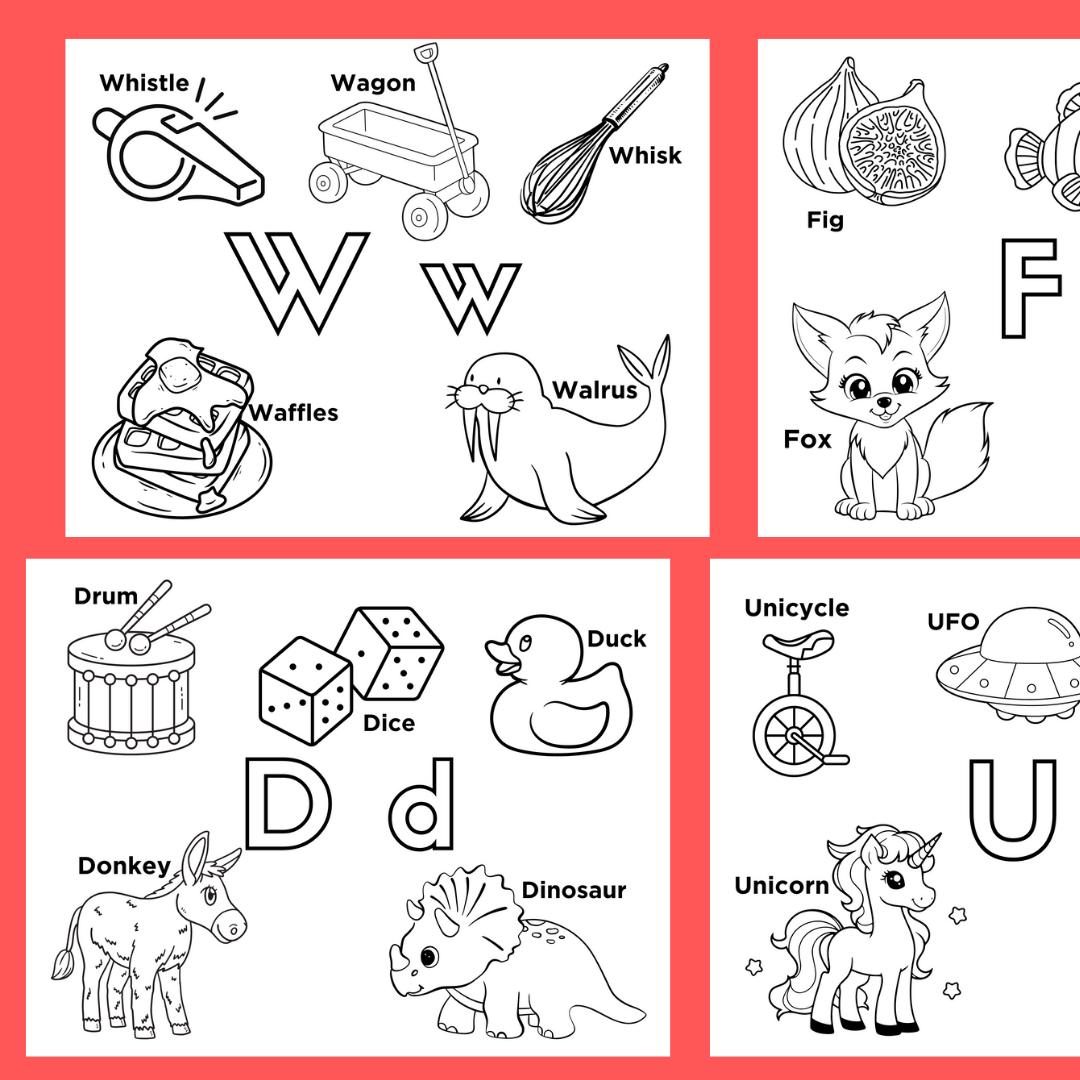 Pre-k Alphabet Coloring Pages: ABC Learning Worksheets (digital ...
