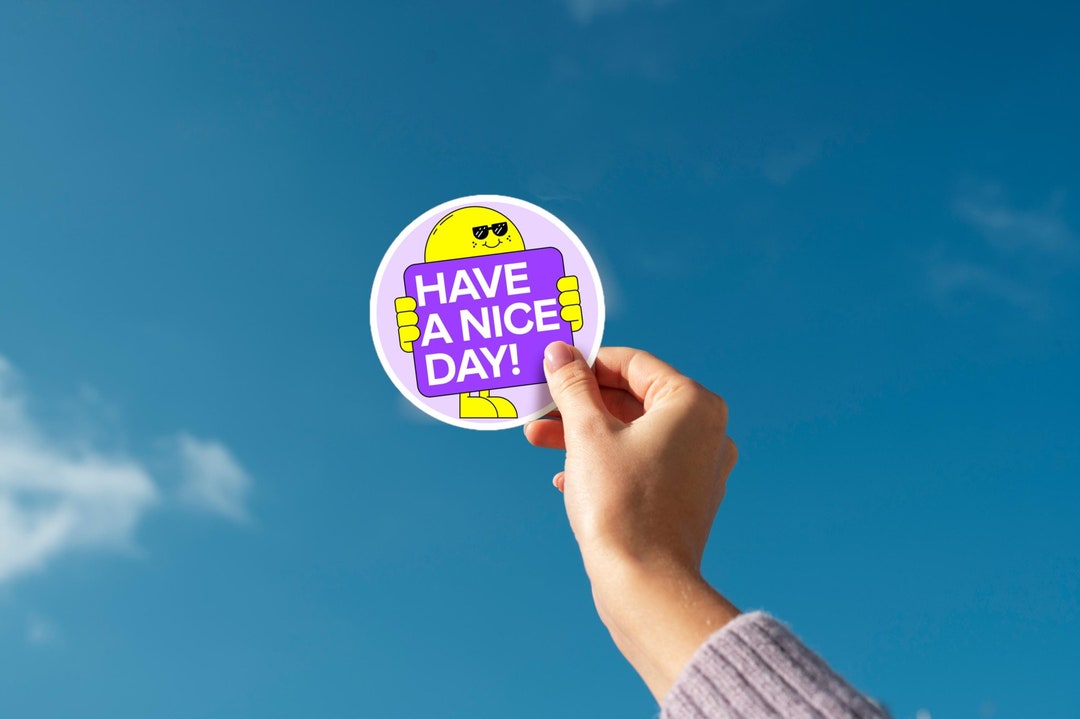 Groovy Positive Sticker Have A Good Day Laptop Sticker, Water Bottle ...