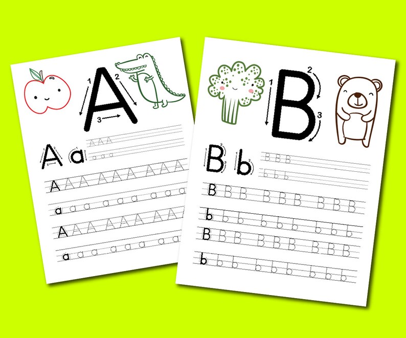 Printable Preschool Letter Tracing, Alphabet Worksheets Pre-k ABC ...