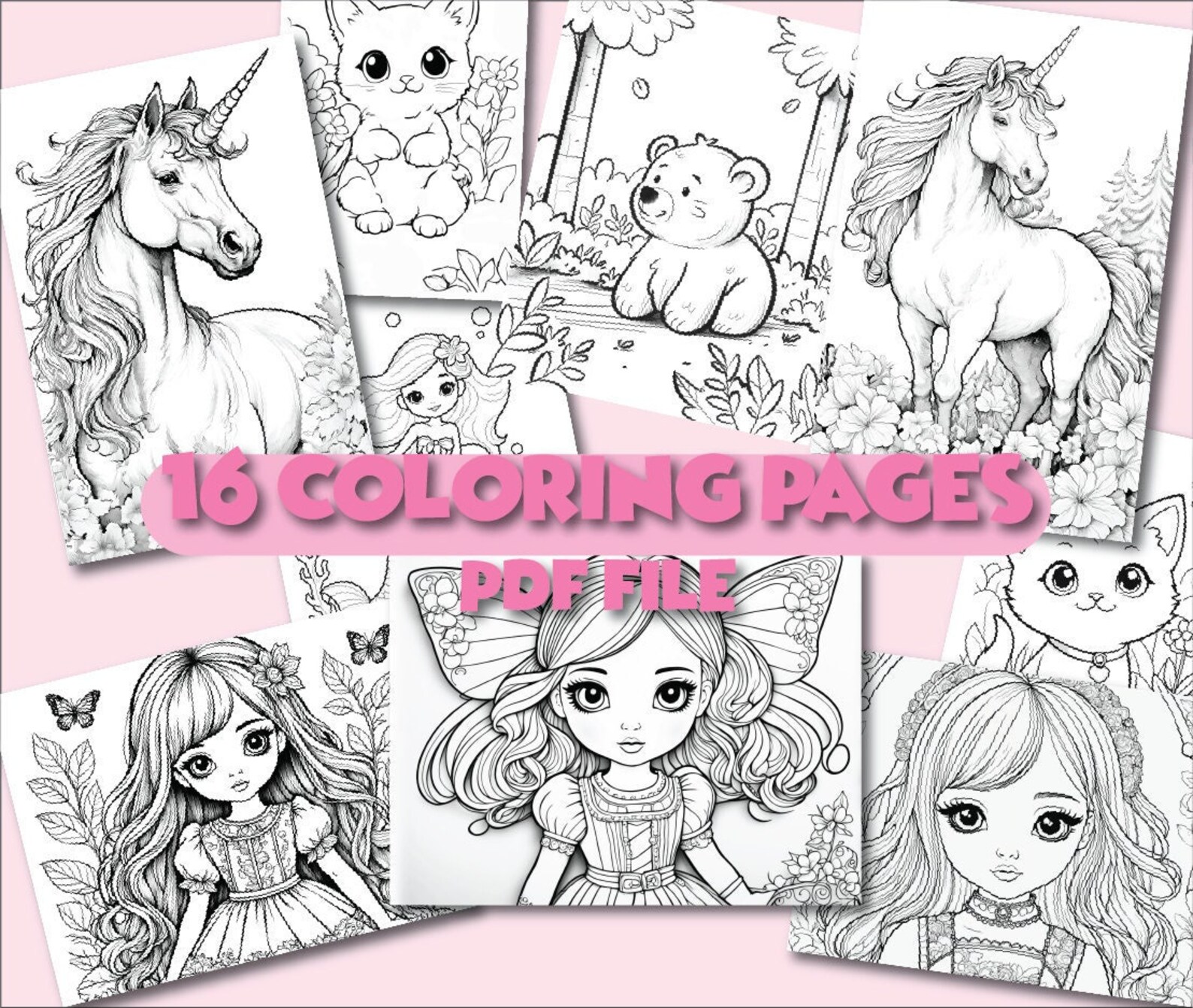 Fairy and Unicorn Coloring Pages, Unicorn Coloring Pages for Girls ...