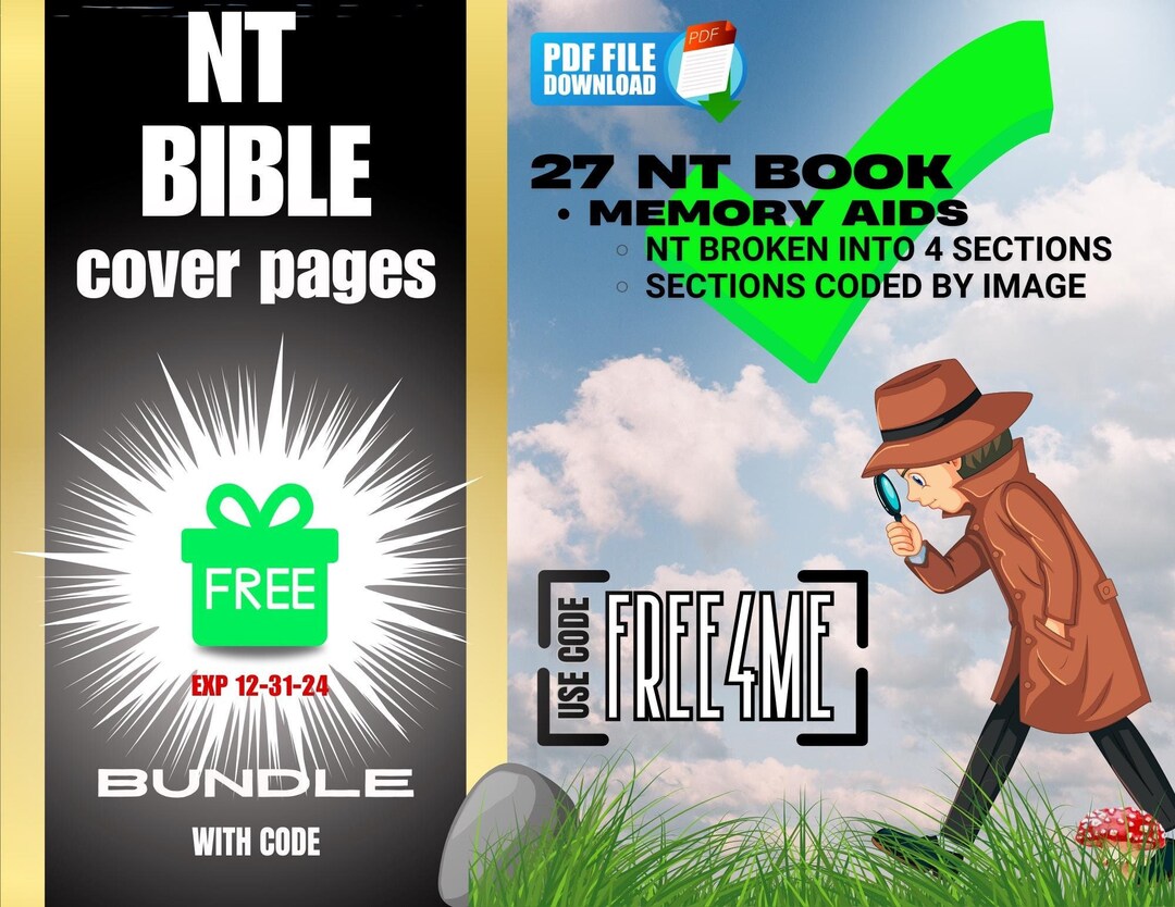 27 FREE Bible Book Cover Pages | Digital Right-brained New Testament ...