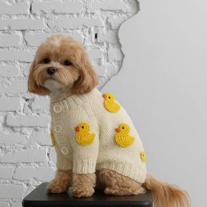 Clothes for Dog Custom Pet Sweatshirt With Crochet Chicks Small Dog ...