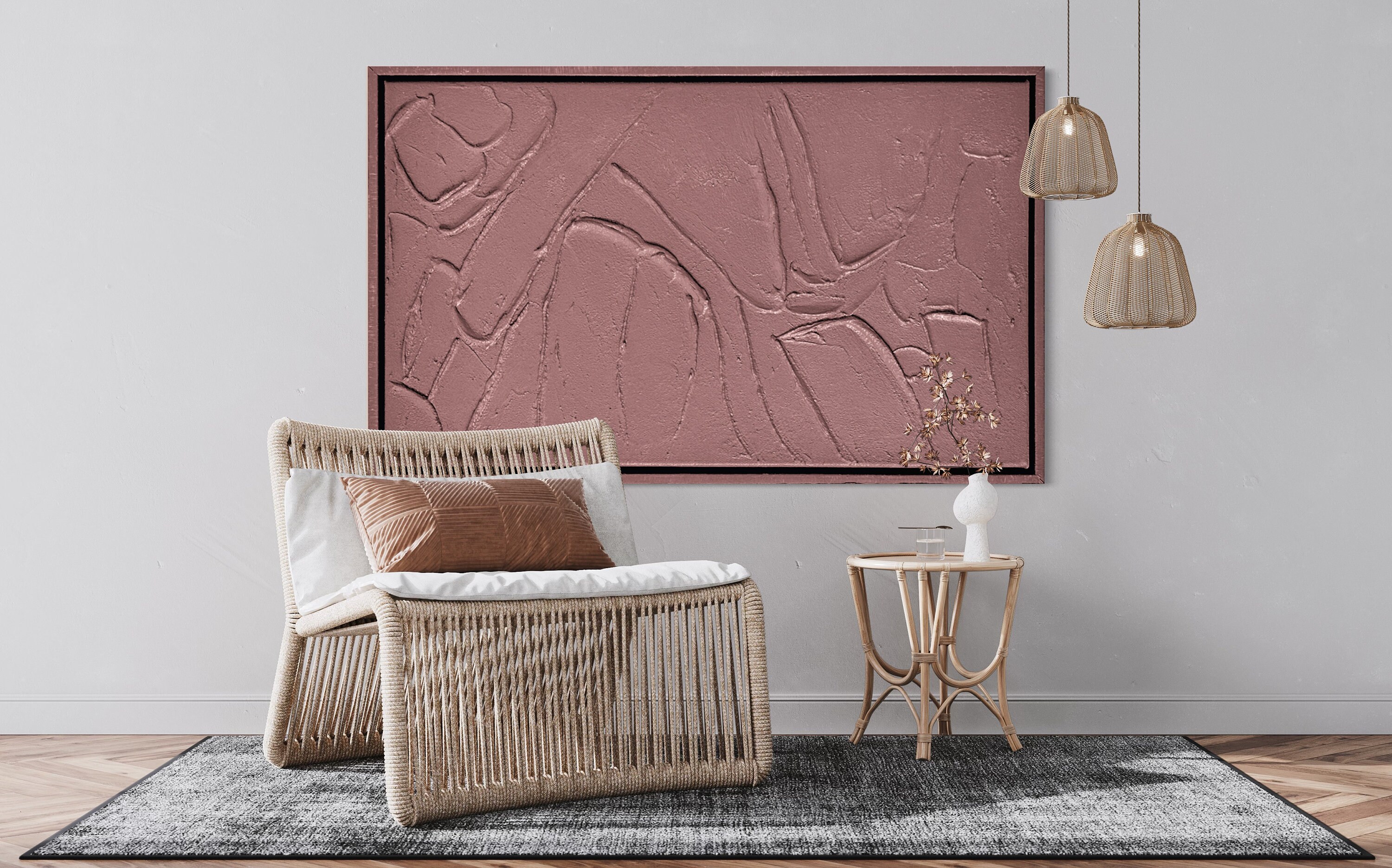 Mauve Purple Textured Abstract Painting - Etsy