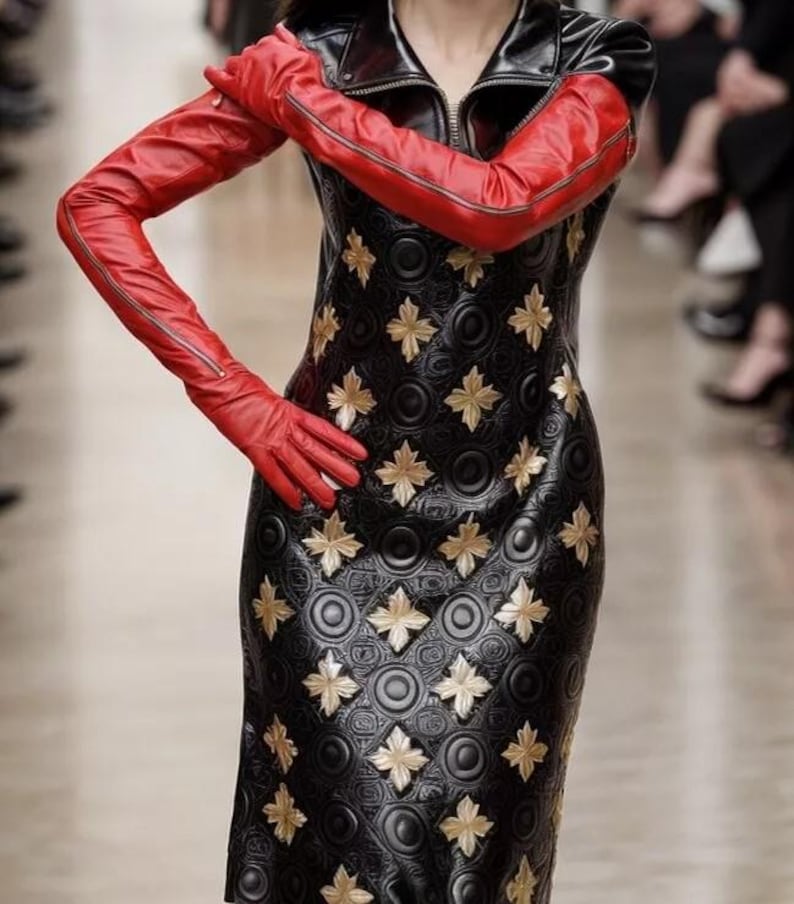 Women's Elegant and Classic Long Leather Gloves With Zipper, Driving ...