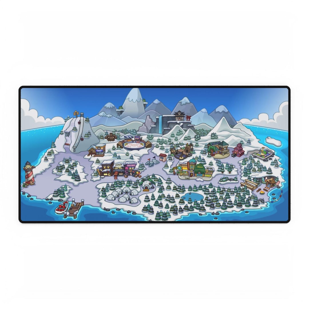 Club Penguin Map Themed Desk Mat, Mousepad, 2000s Nostalgia Gift - Etsy