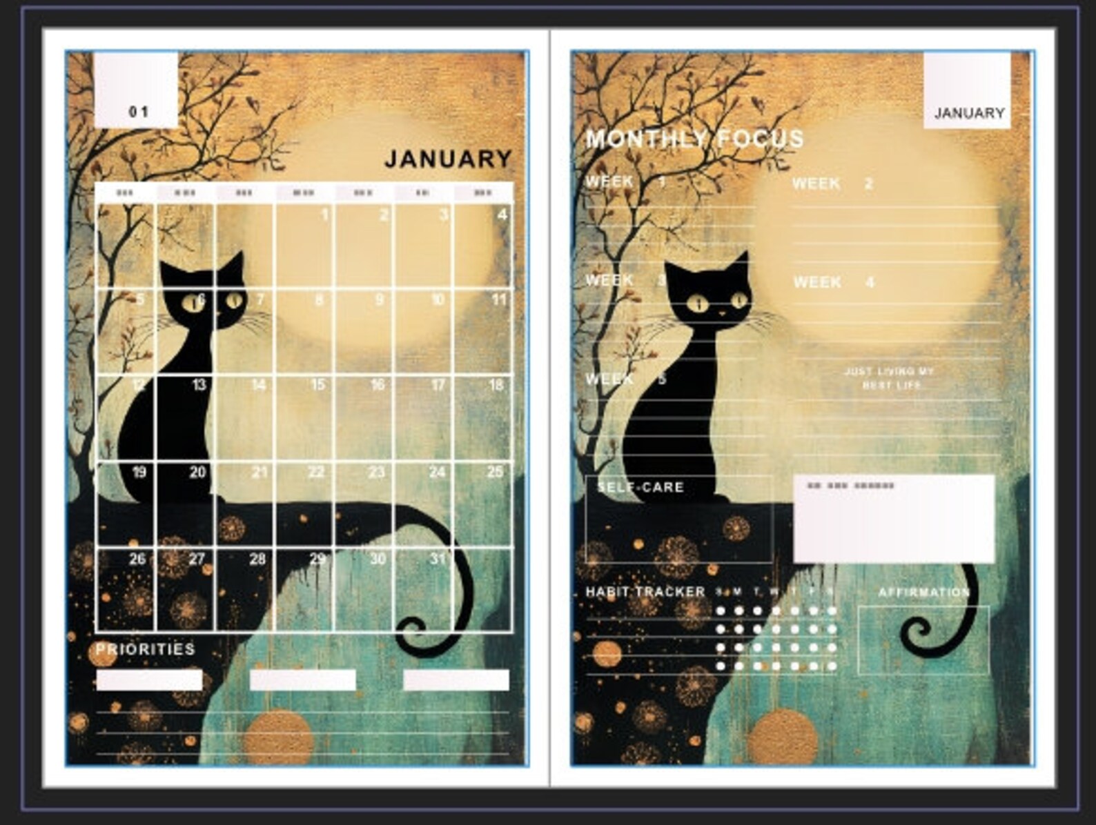 Notebook 160 Pages, Calendar 2025, Monthly Planner, 12-month Calendar ...