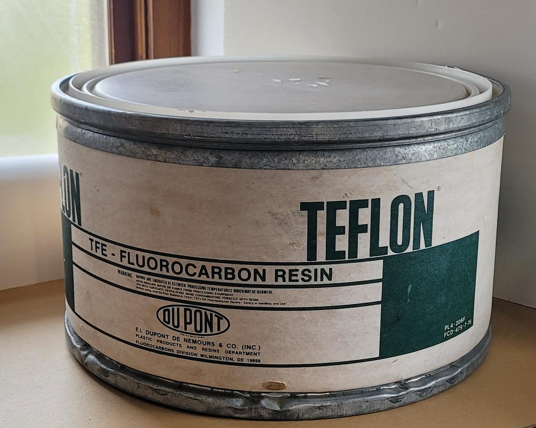 ANTIQUE Rare Vintage Dupont Teflon Round Storage Container Industrial ...