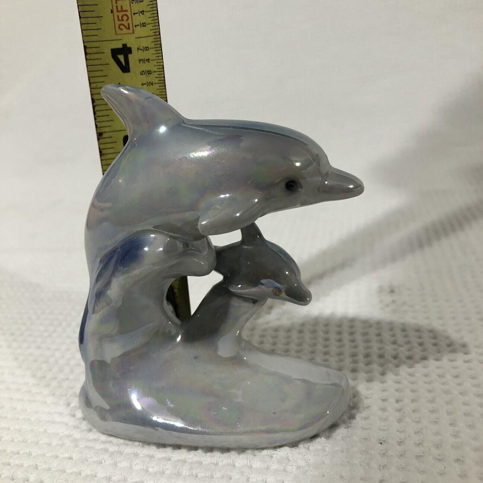 Vintage Dolphins Blue Iridescent Lusterware Nautical Sea Ocean Ceramic ...