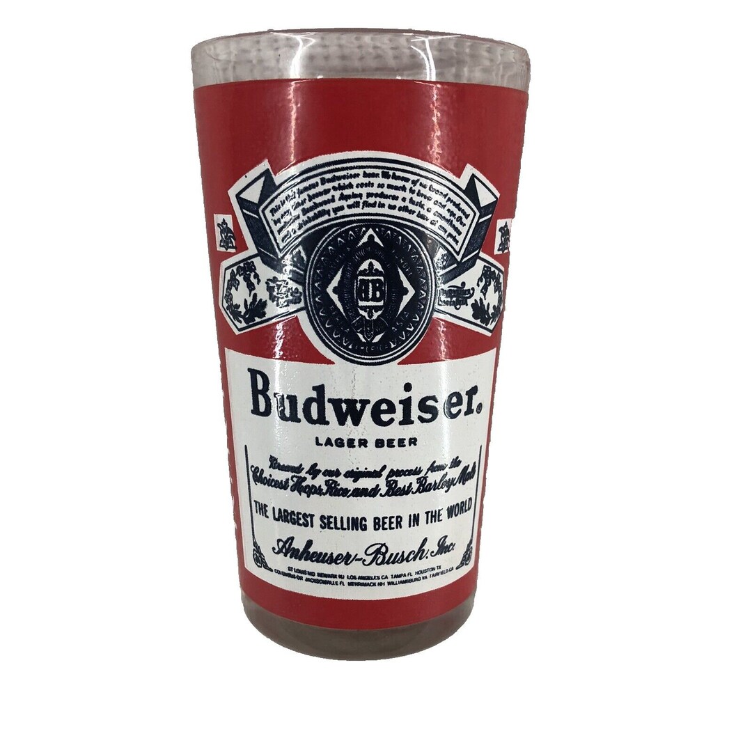 Vintage BUDWEISER King of Beers Red Label Drinking Glass 5 Inches - Etsy