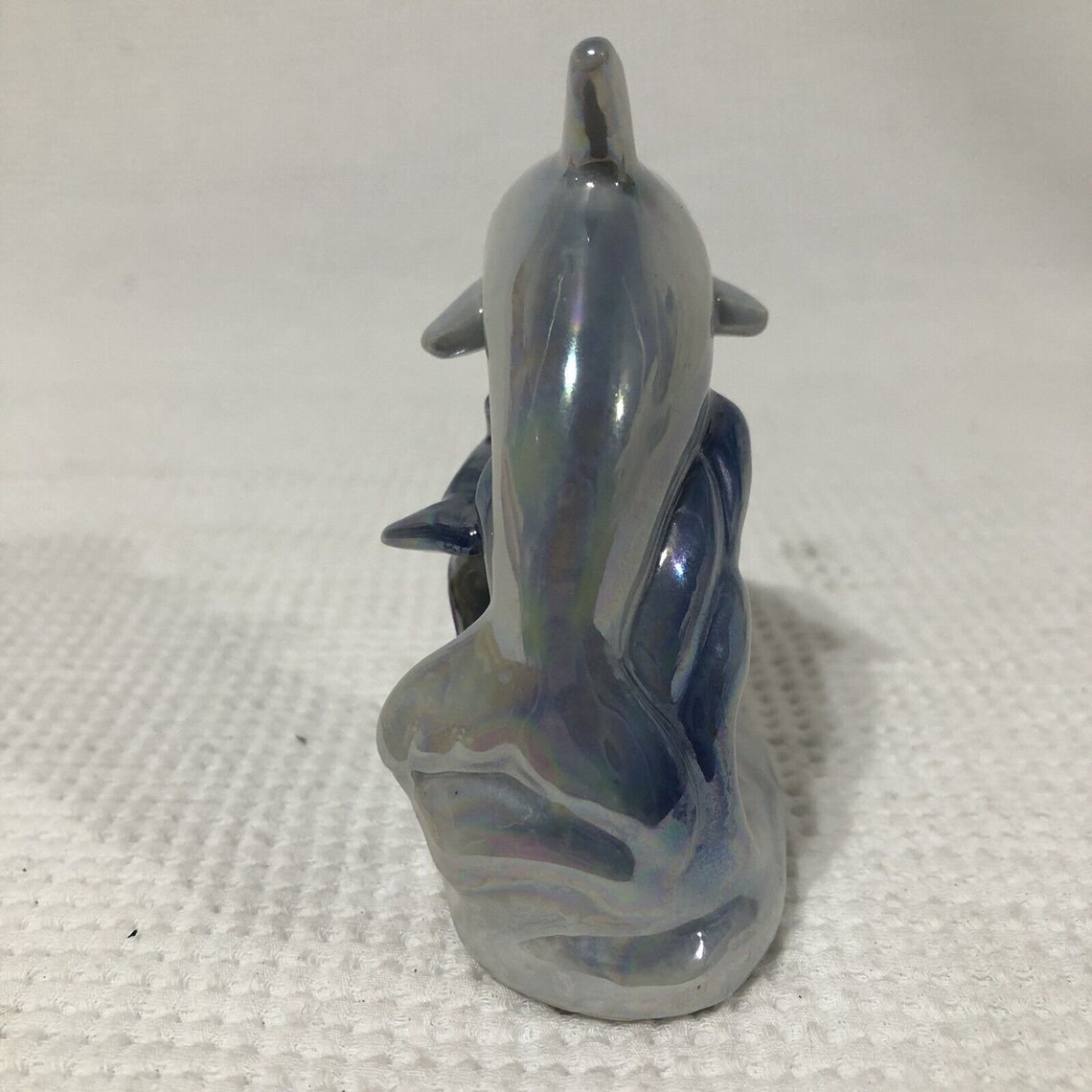 Vintage Dolphins Blue Iridescent Lusterware Nautical Sea Ocean Ceramic ...