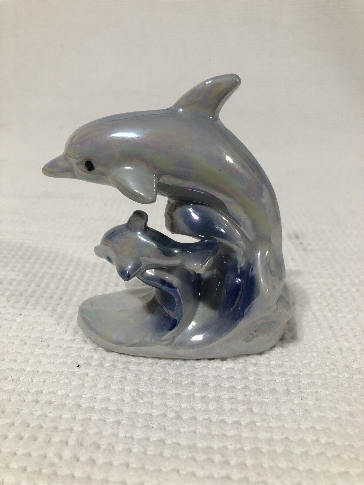 Vintage Dolphins Blue Iridescent Lusterware Nautical Sea Ocean Ceramic ...
