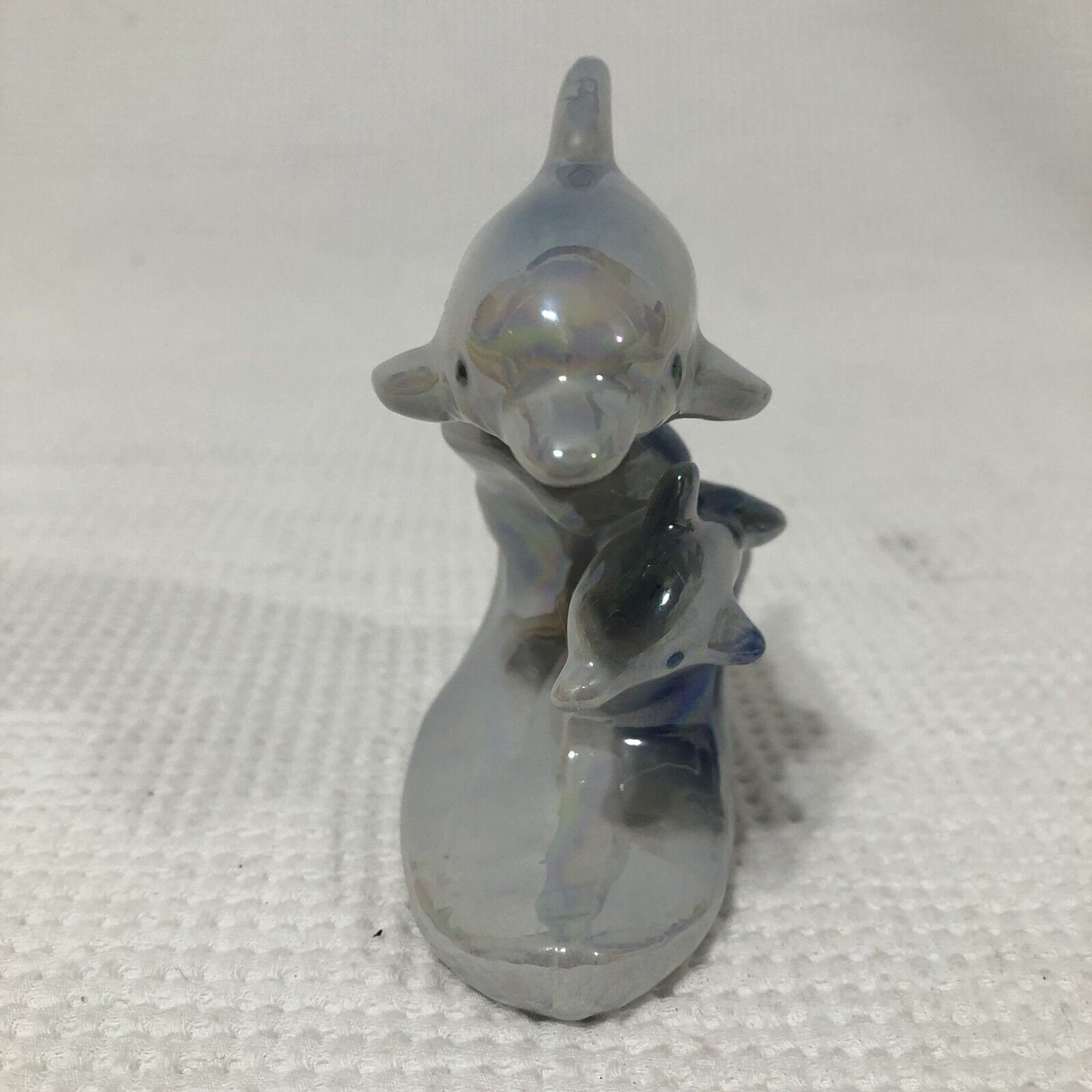 Vintage Dolphins Blue Iridescent Lusterware Nautical Sea Ocean Ceramic ...