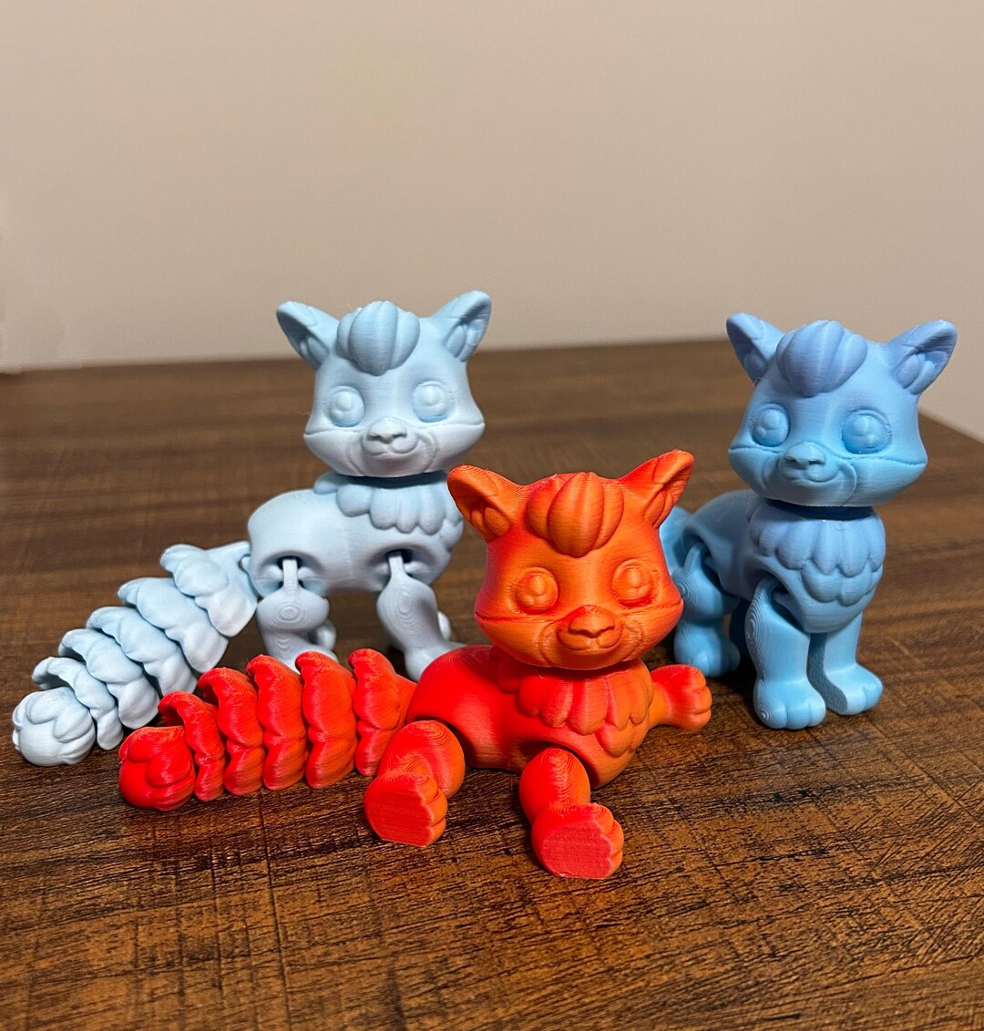 Articulated Fox Figure | 3D Printed Flexi Animal | Desk Pet Figurine ...