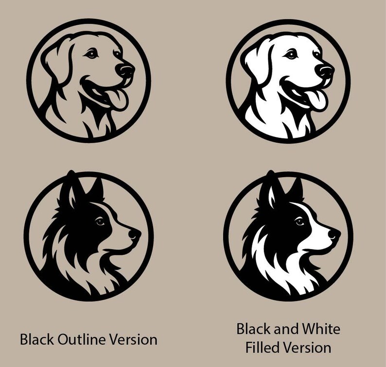 Dog Breed Badge SVG Bundle – 10 Breeds, Outline & Filled | Svg Png Pdf ...