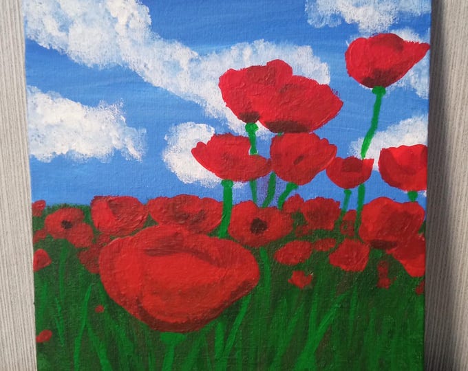 Poppies/ Poppies Flowers/ Original Acrylic Painting/ Poppies Painting/ Wallart Decor/ Presents ...