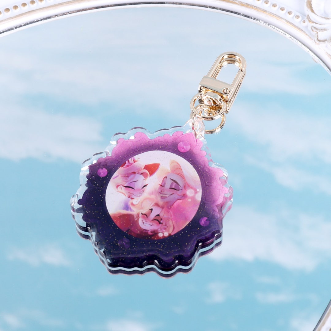 Acrylic Keychain Art Nouveau Frame HAZBIN HOTEL Lucifer Lilith and ...