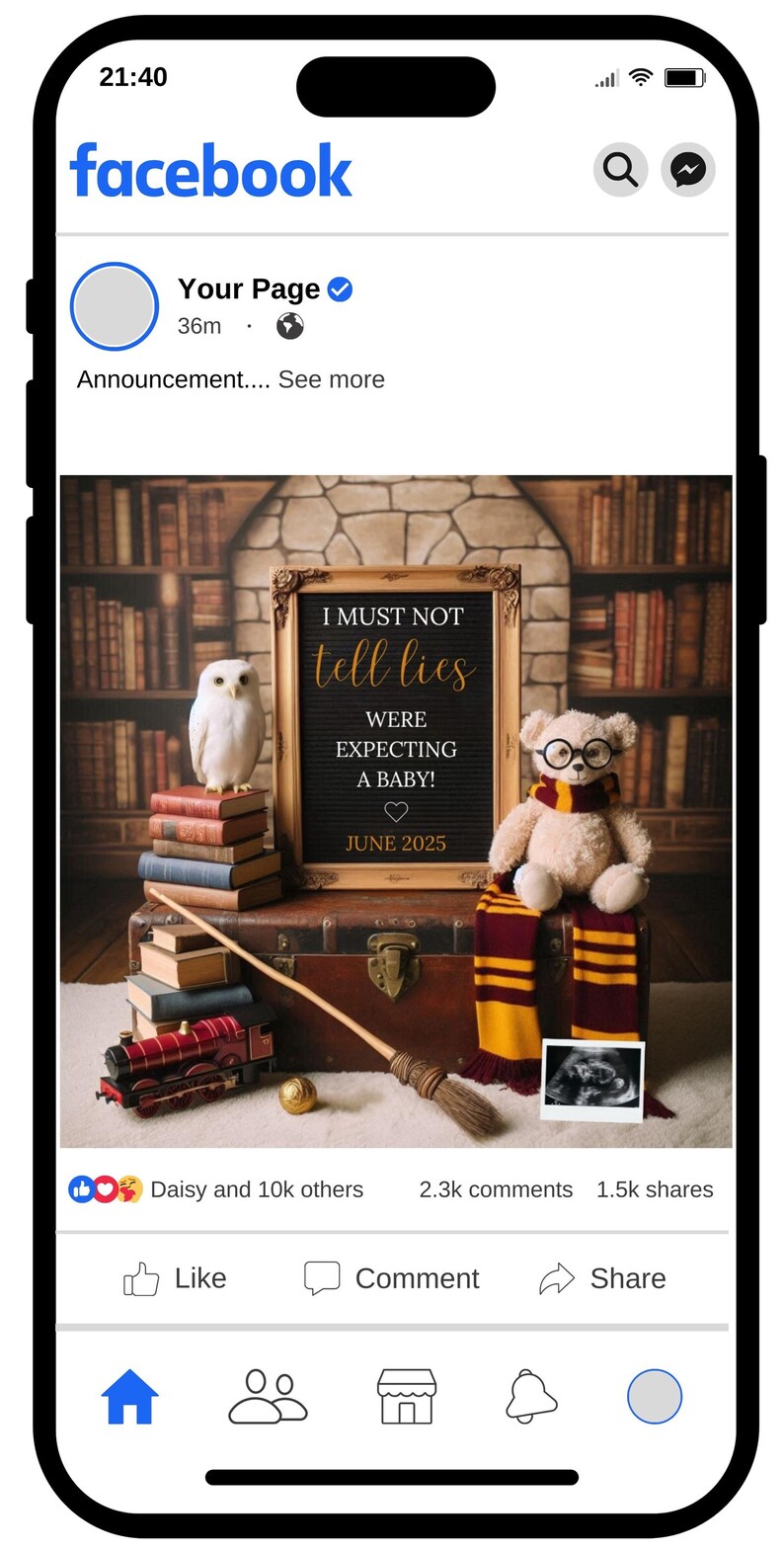 Digital Wizard Pregnancy Announcement, Gender Neutral Baby Announcement ...