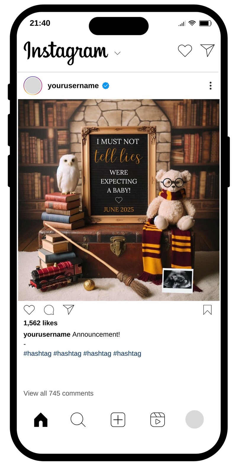 Digital Wizard Pregnancy Announcement, Gender Neutral Baby Announcement ...