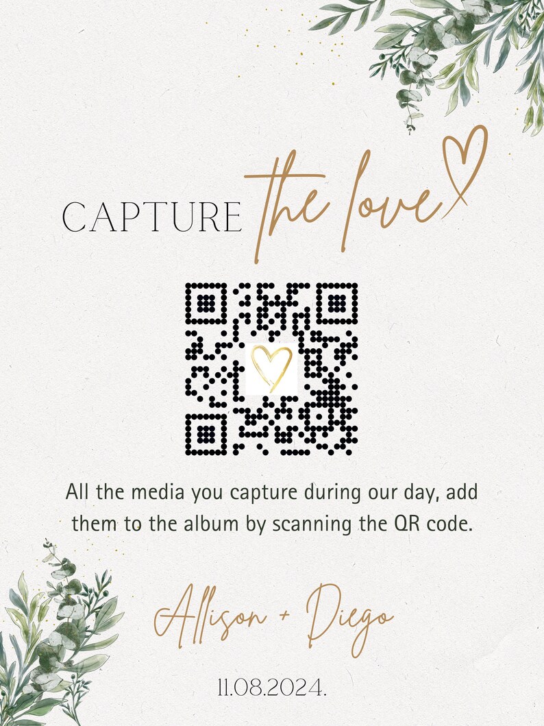 Capture the Love Note With QR Code - Etsy