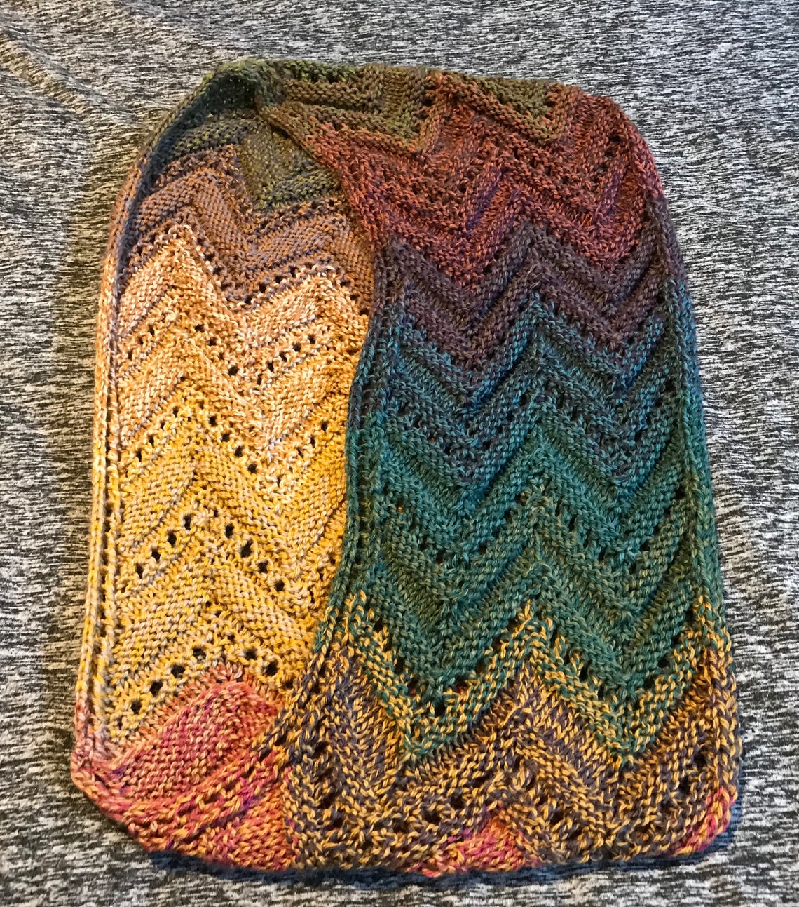 Knitting Pattern Chevron Lace Cowl Original Design Easy and - Etsy