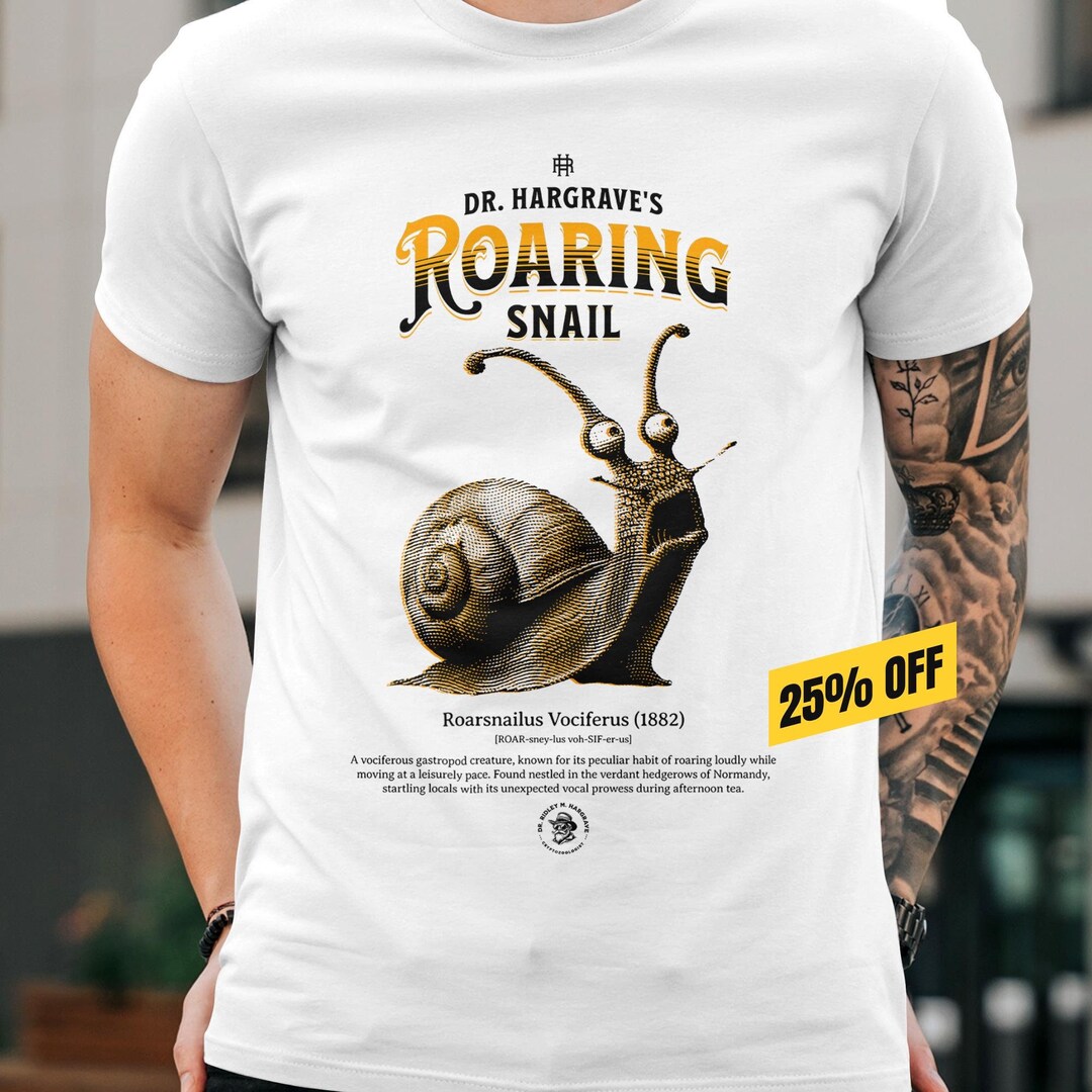 Roaring Snail Designer Tshirt Cryptid Tee Unisex Cryptozoology Creature ...
