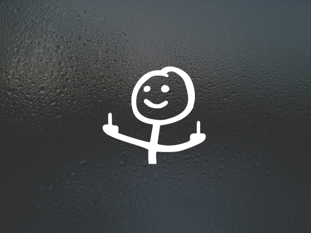 Middle Finger Decal, Flip Off, the Bird, Stick Figure, Two Fingers ...