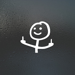 Middle Finger Decal, Flip Off, the Bird, Stick Figure, Two Fingers ...