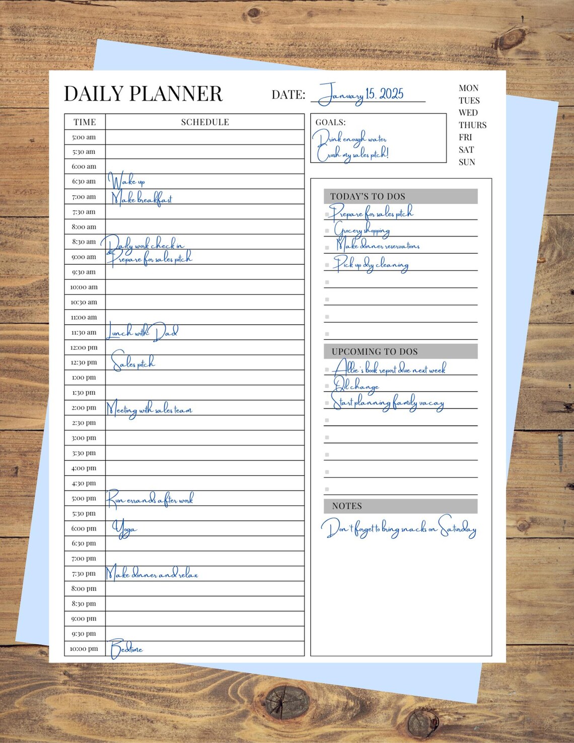 Simple Daily Planner Printable to Organize Your Schedule | Undated | to ...